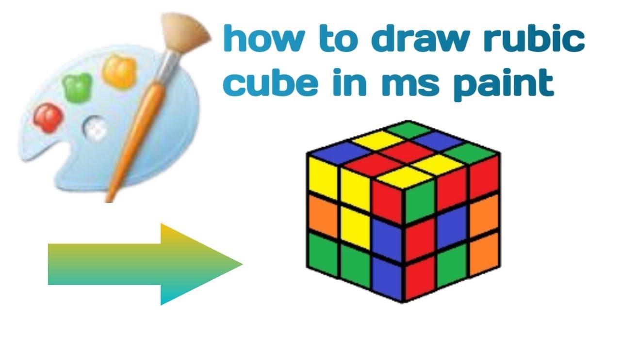 How to drawing Rubik Qube in ms paint || रूबिक क्यूब कैसे बनाए पेंट मे ...