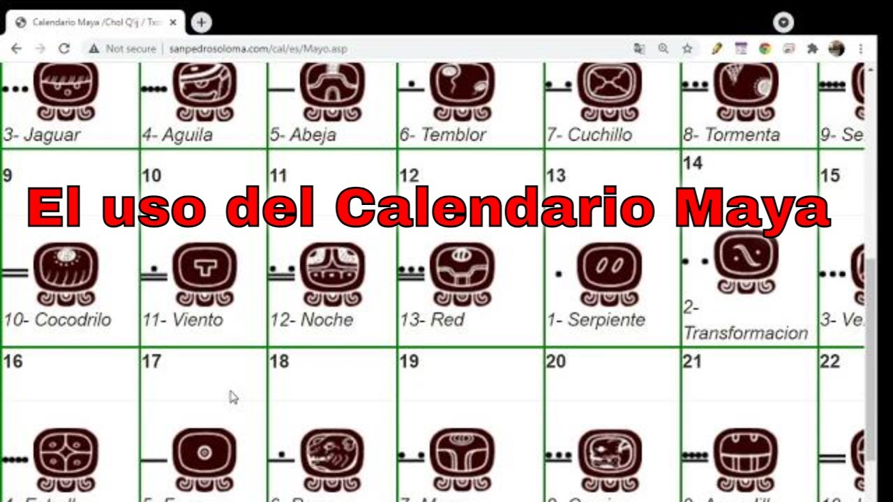El Uso Del Calendario Maya Tzolkin 260 Dias YouTube