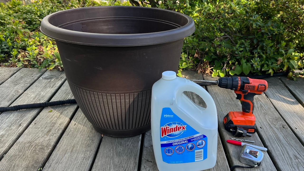 【DIY】美观简易版自动吸水花盆 self-watering planter，simple & beautiful - YouTube