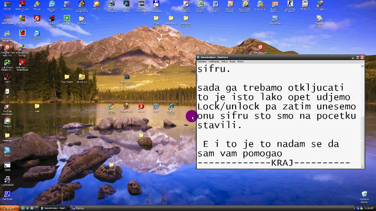 kako zakljucati folder.avi - YouTube