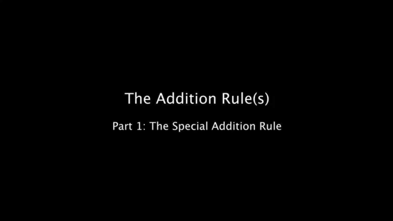 Addition Rule: special - YouTube
