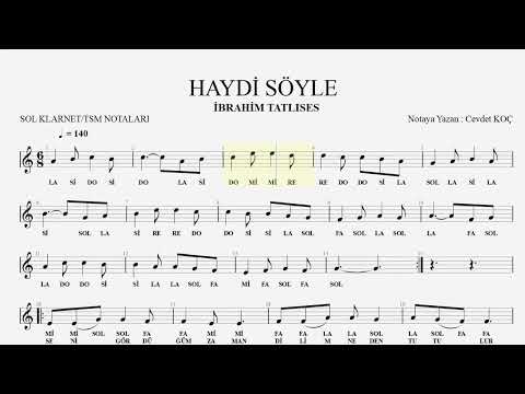 HAYDİ SÖYLE   İBRAHİM TATLISES NOTA