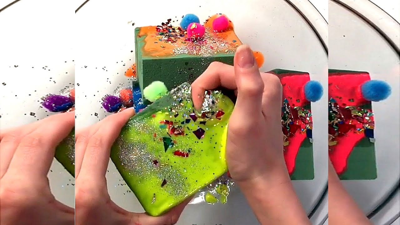 MOST SATISFYING WET FLORAL FOAM CRUSHING l Oddly Satisfying Floral Foam ...