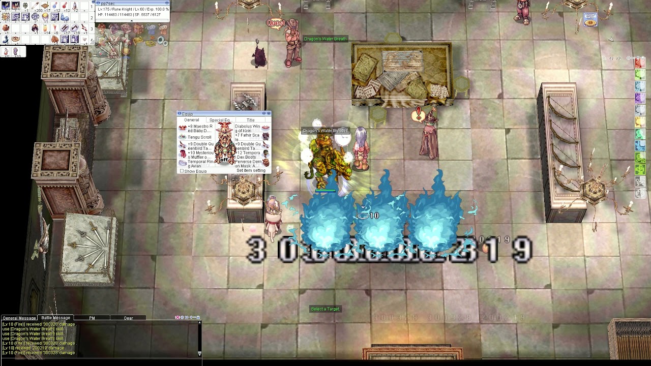 [iRO] Rune Knight Test New Gear Diabolus Wing - Chain Dragon Breath V2 ...