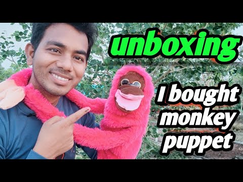 I bought monkey puppet ll Unboxing and review of puppet for ...