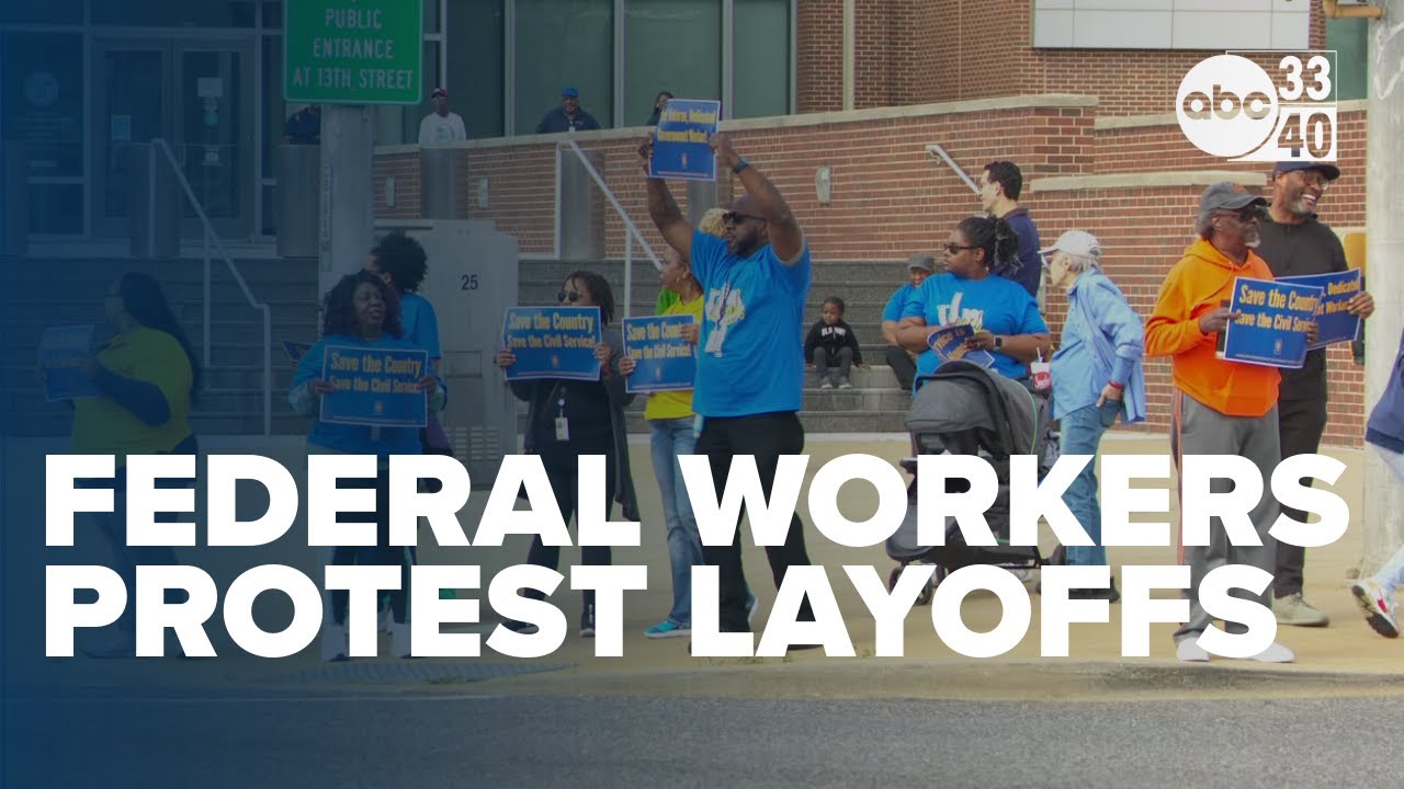 Birmingham federal workers protest layoffs amid staffing concerns - YouTube