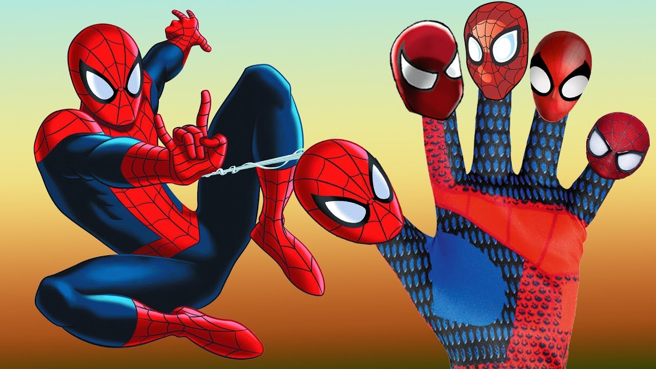 Spiderman Finger Family Cartoon Rhymes Nursery Rhymes for Children ...