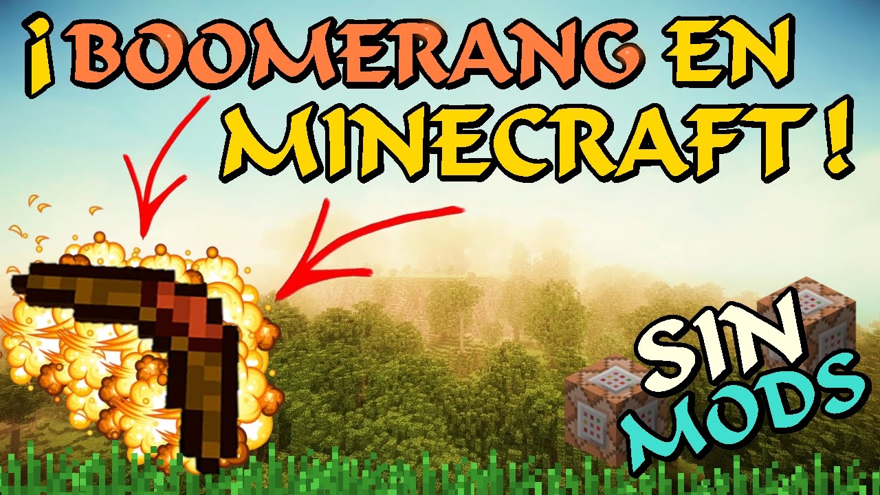 ¡COMO HACER UN BOOMERANG EN MINECRAFT SIN MODS! - YouTube