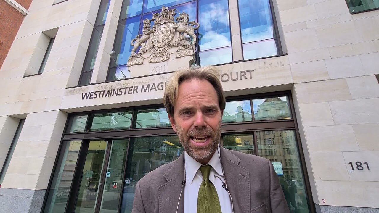 Professor Rupert Read outside Westminster Magistrates Court 25.6.21 ...
