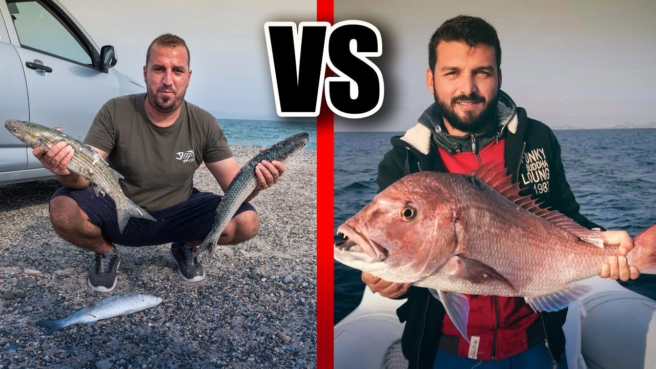 Παράκτιο ΨΑΡΕΜΑ VS.. ΨΑΡΕΜΑ Από Σκάφος!! (ΜΕΓΆΛΟ ΝΤΈΡΜΠΙ)!! - YouTube