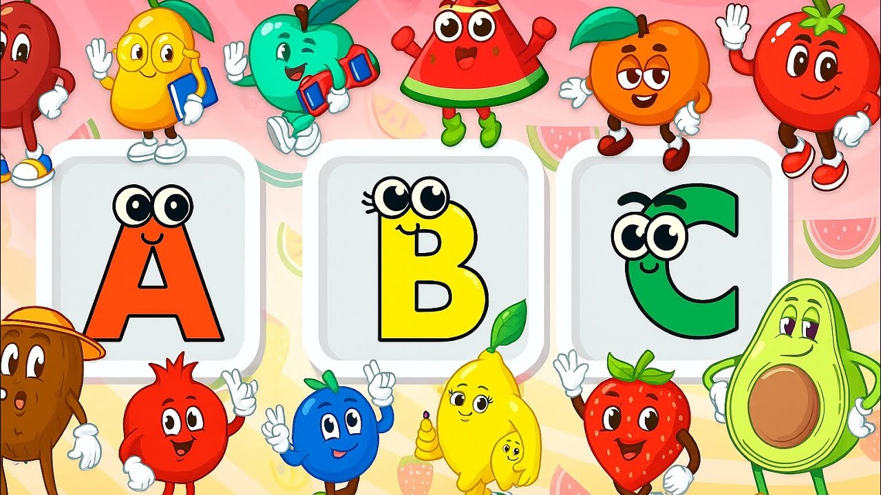 Alphabet Song A to Z with Fruits Names 🍎🍌🍇| Fun Phonics Learning for ...