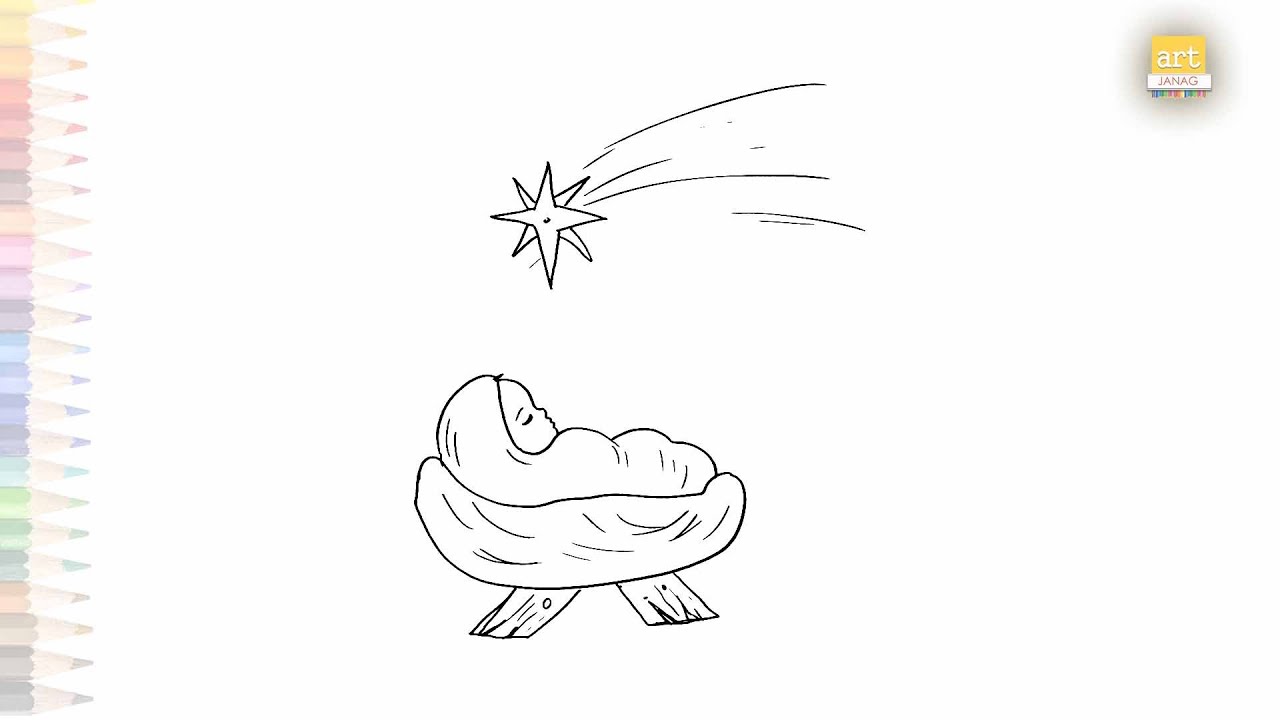 Baby Jesus Christ star drawing | Art tutorials easy | How to draw baby ...