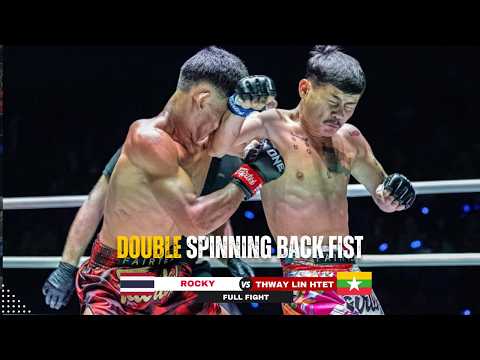 2 INSANE SPINNING BACK FISTS IN ONE MATCH! Thway Lin Htet drops Rocky twice