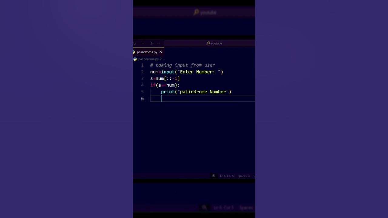 Palindrome Or Not Coding Codinglover Phython Youtube