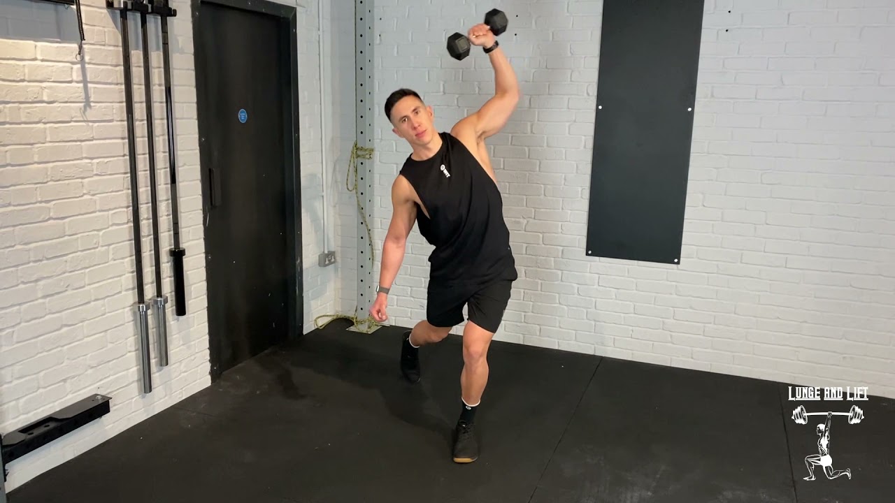 Reverse Lunge SS DB OH Lateral Reach - YouTube
