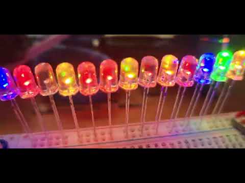 RGB leds on a breadboard - YouTube