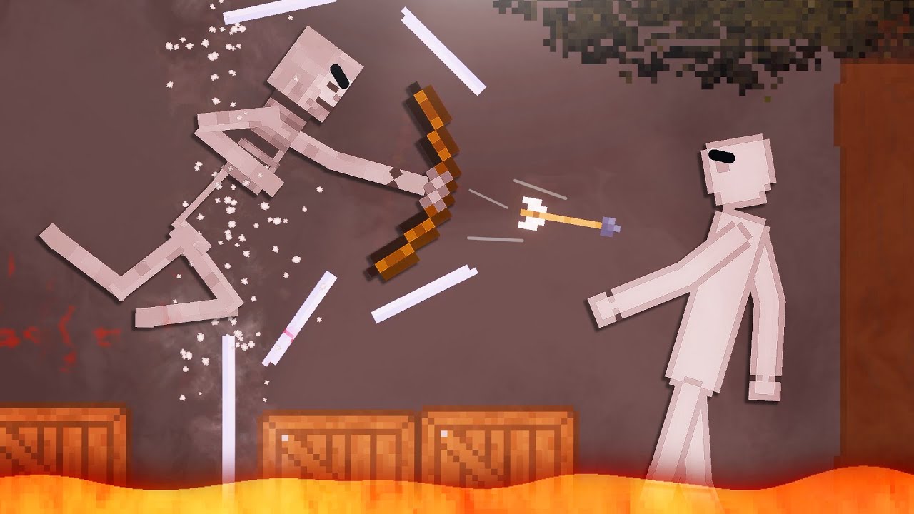 Skeleton vs Human on Lava in People Playground - YouTube