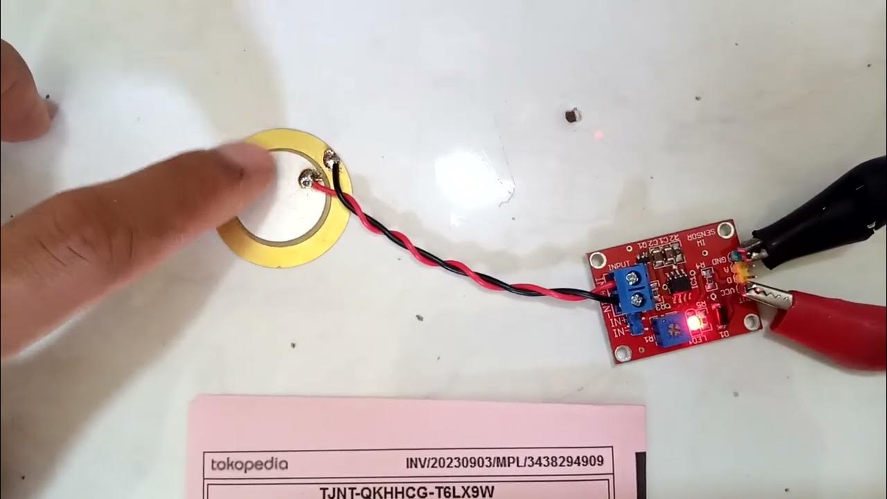 3438294909 test uji modul sensor getar piezo indowareelektronik - YouTube