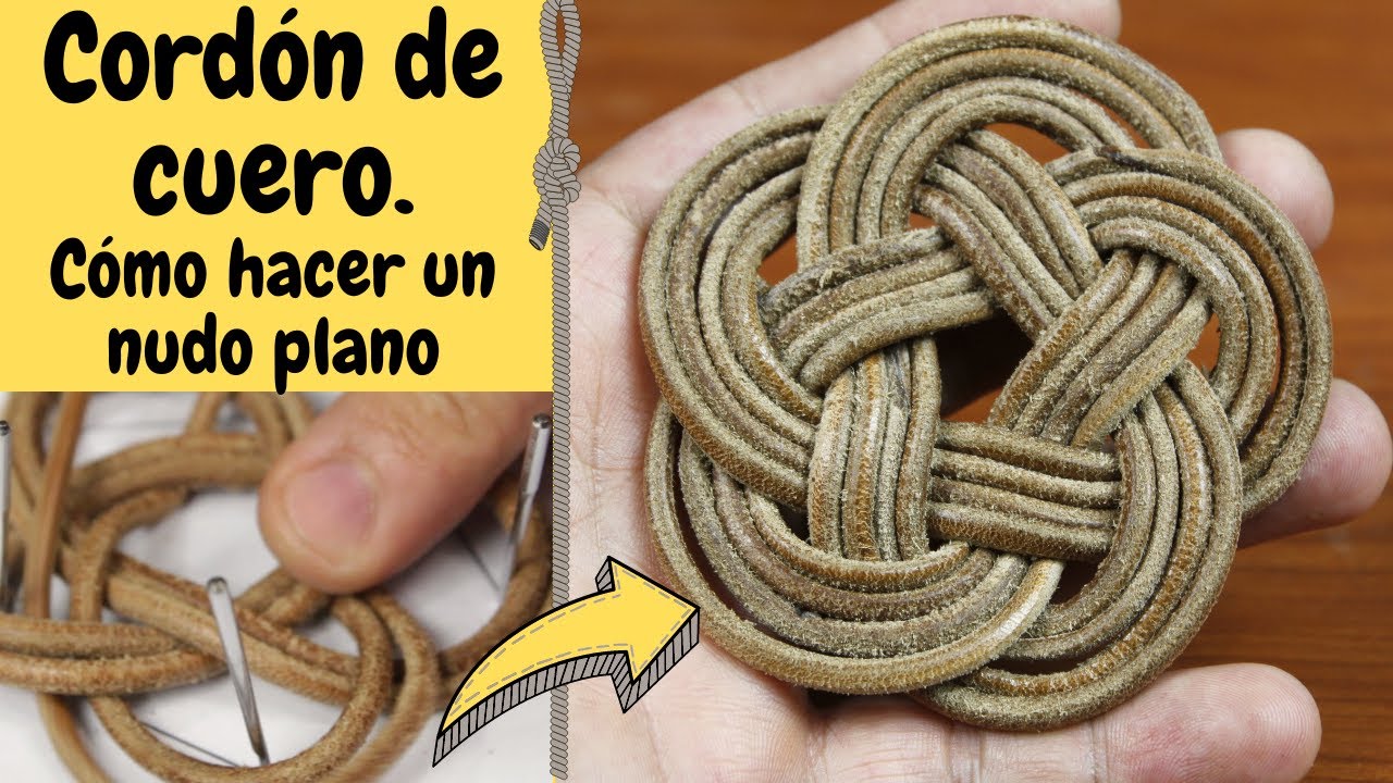 Cordón de Cuero. Cómo hacer un Nudo Plano - YouTube