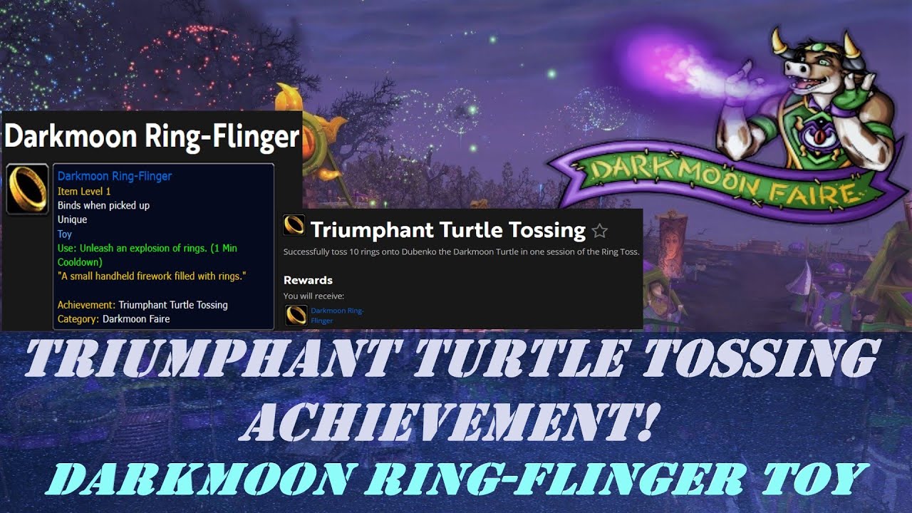 Triumphant Turtle Tossing! Wow Achievement | Darkmoon Ring-Flinger Toy ...