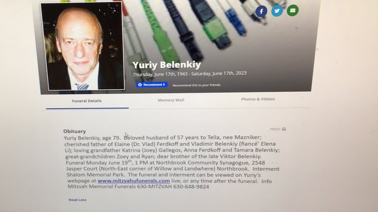 Yuriy Belenkiy funeral - YouTube