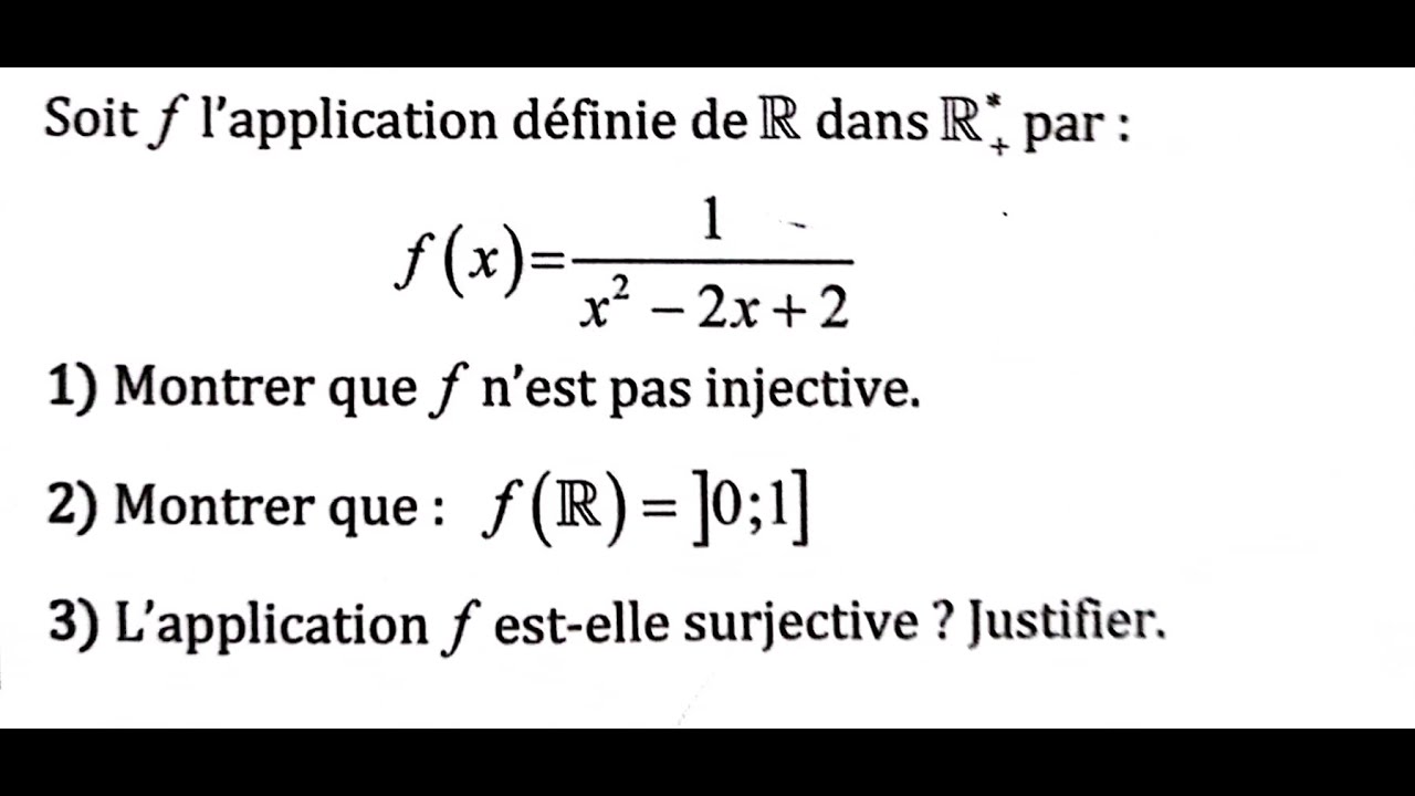 Applications Al moufid 1SM Exercice 21 - YouTube
