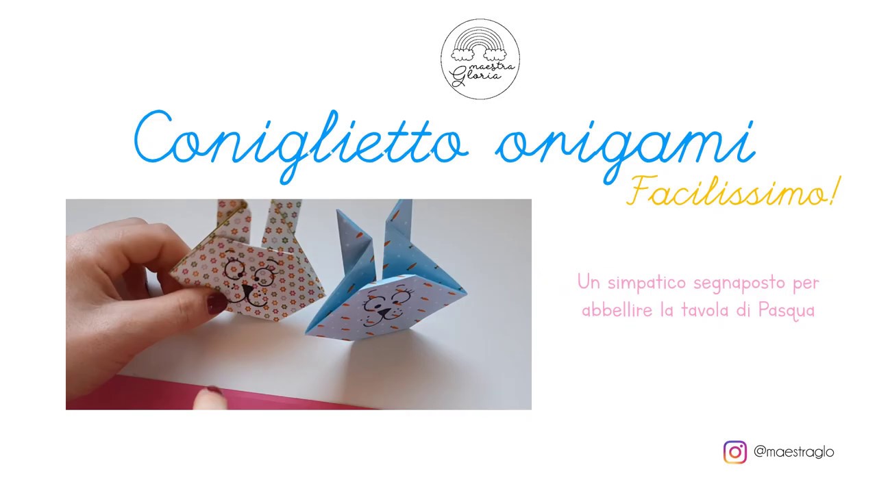 CONIGLIO ORIGAMI super facile - Ideale come segnaposto per la tavola di ...