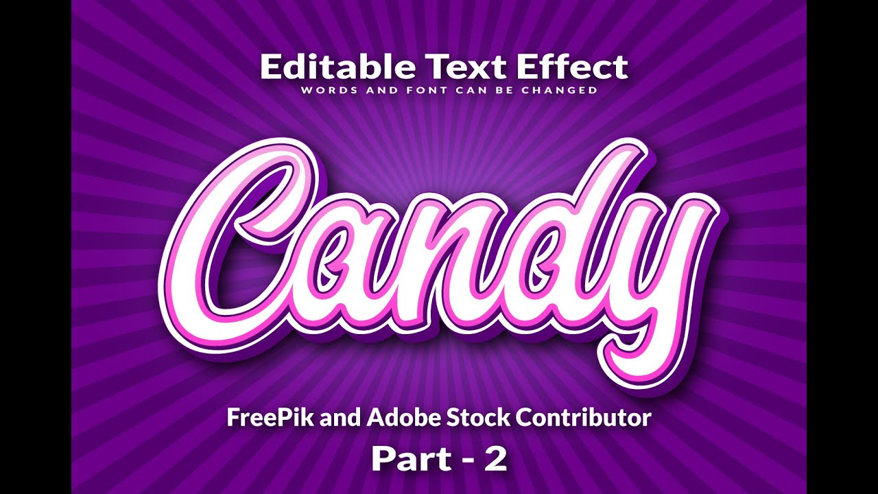 Candy editable text effect illustrator tutorial with Freepik file ready ...
