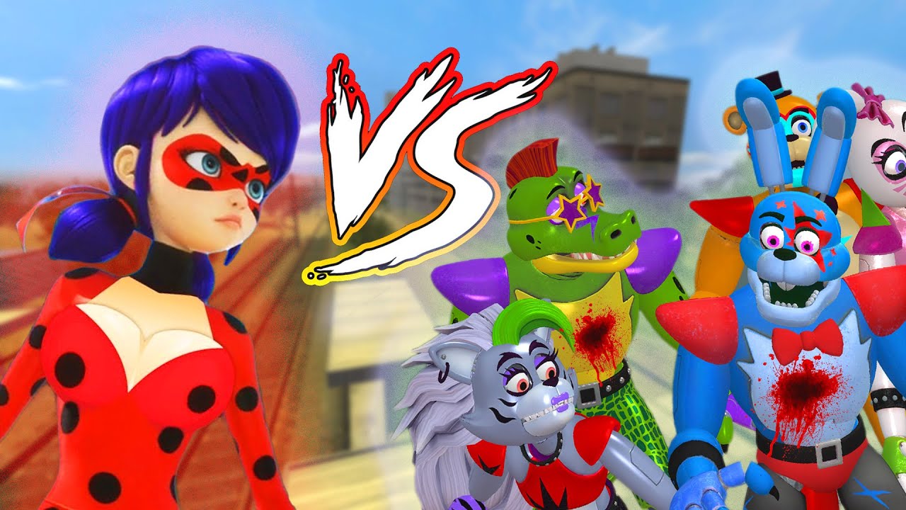 MIRACULOUS LADYBUG vs FNAF SECURITY BREACH ANIMATRONICS in Garry's Mod ...