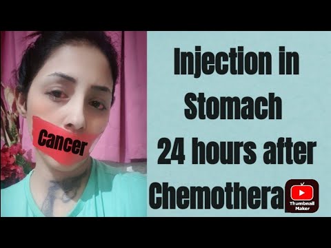 Injection in stomach after chemotherapy - YouTube