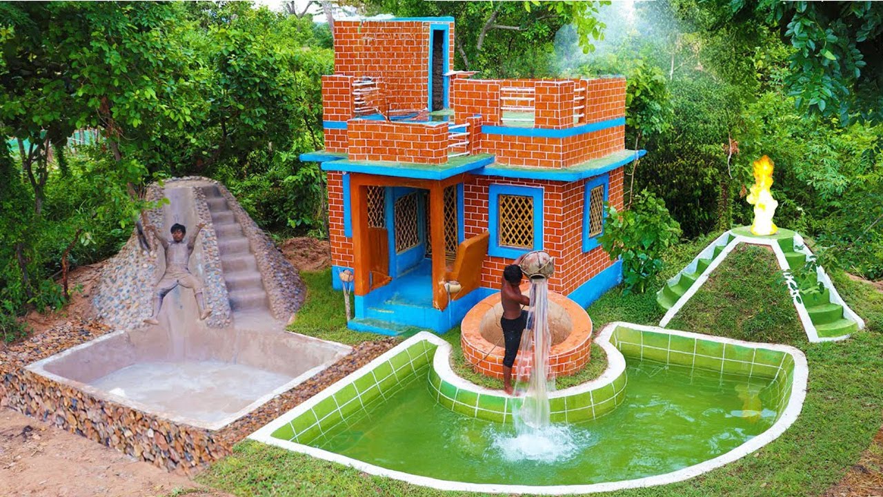 Innovative Living: Constructing a Stunning Mud Villa with Swimming Pool ...