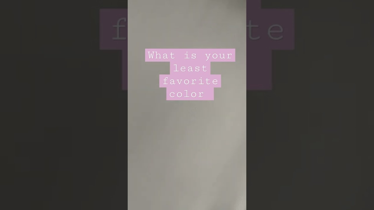 what is your least favorite color? - YouTube