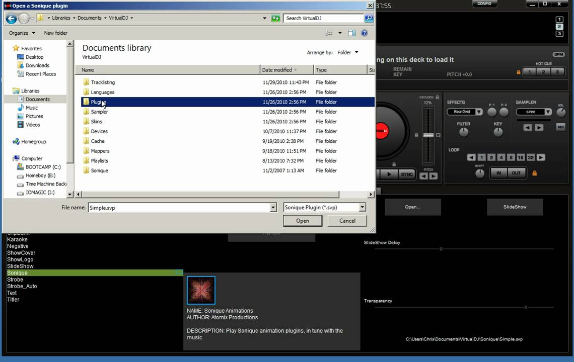 VirtualDJ Sonique Visualizations How To - YouTube
