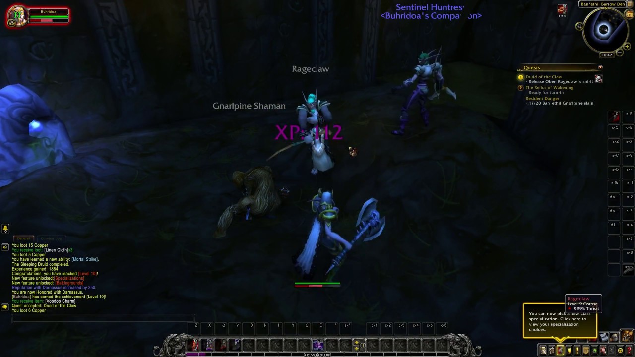 How to release Oben Rageclaw's spirit for quest - World of Warcraft ...