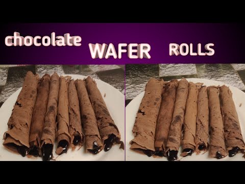 chocolate wafers roll/crispy wafer rolls recipe/waffers roll - YouTube