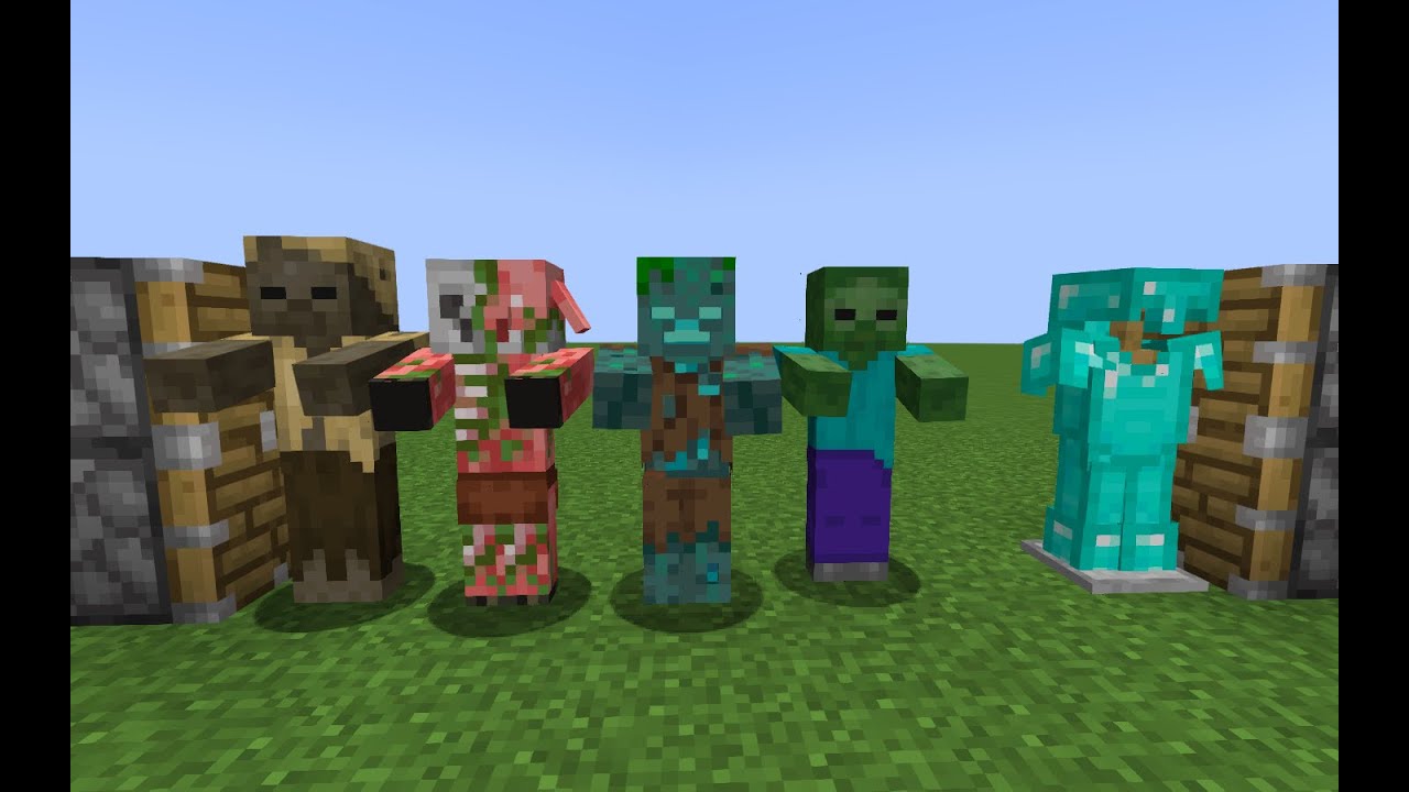 all zombies + full diamond armor = ??? - YouTube