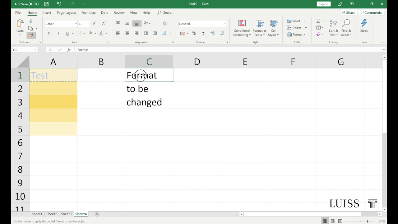 Excel Tutorial 5 2 4 Copying Formatting From One Cell To Another Excel Tutorial 5 2 4 Copying Formatting From One Cell To Another