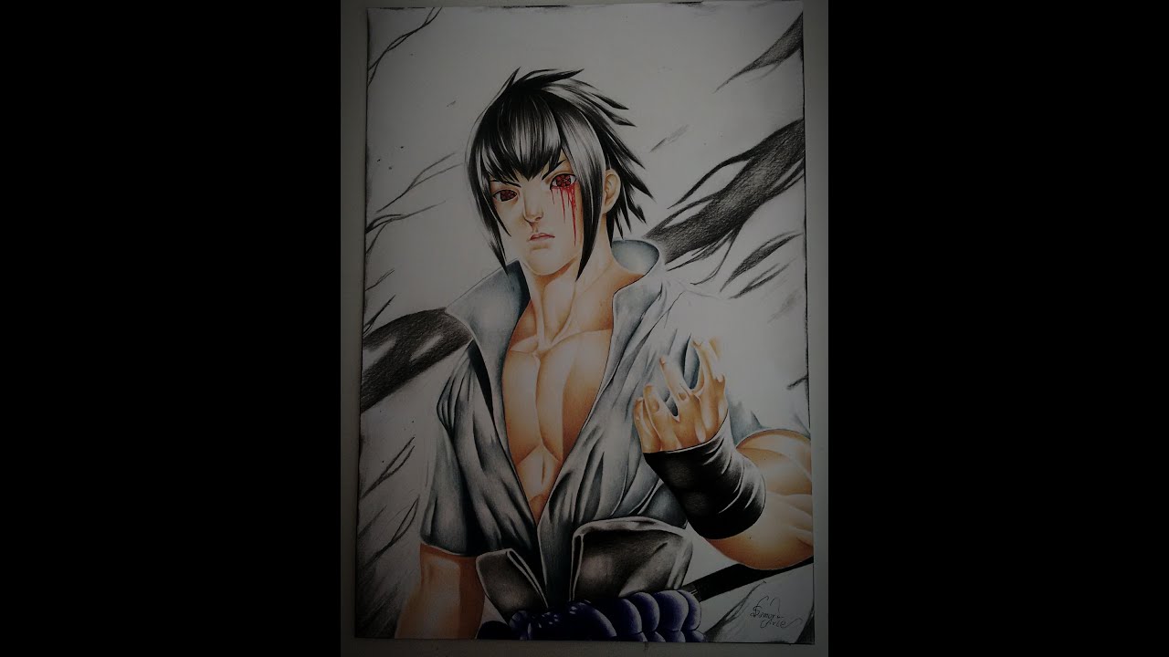 Desenhando Sasuke realista !(speed drawing) - YouTube