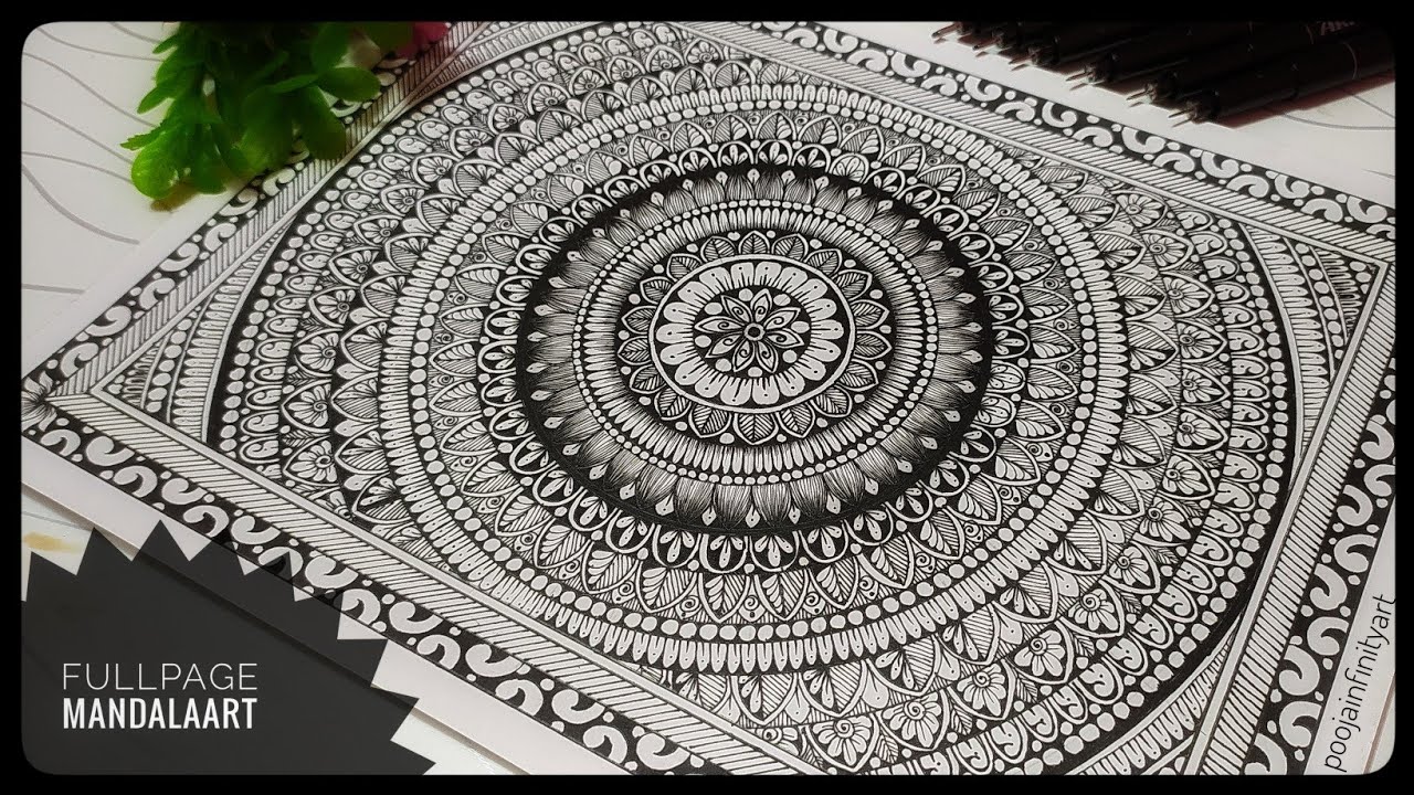 #poojainfinityart #mandala #art Fullpage mandala art in A4 size paper ...