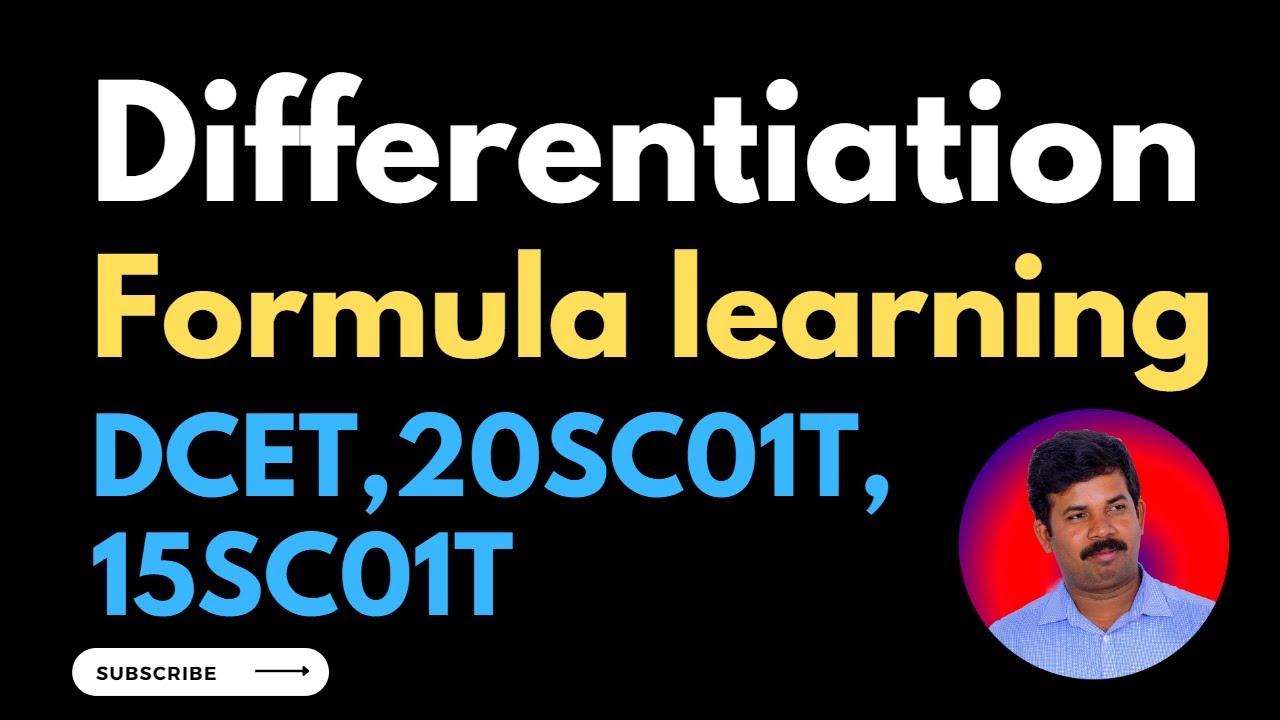 Differentiation Formulae Learning Technic - DCET, Diploma and PUC. - YouTube
