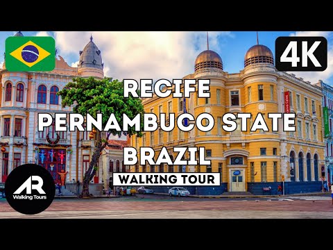 Walking Tour [4K] in Recife, Pernambuco State, Brazil 🇧🇷