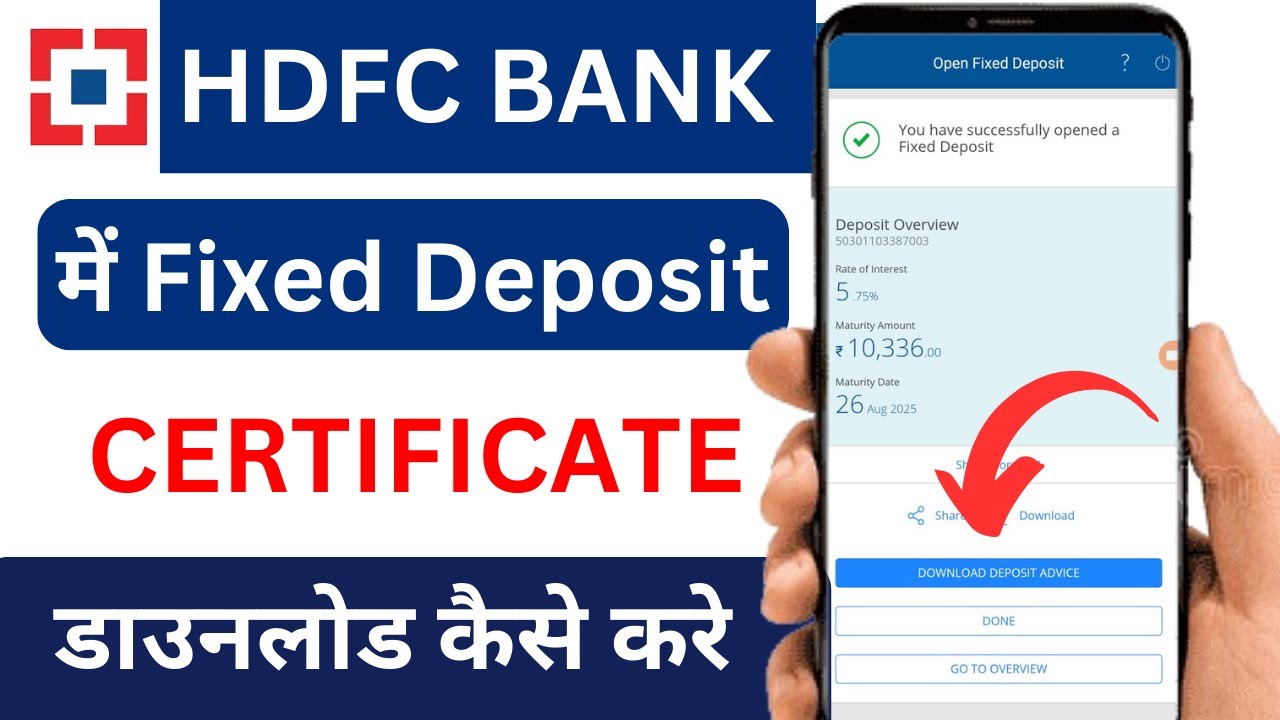 HDFC Fixed Deposit Certificate Kaise Download Kare | How to Download FD ...