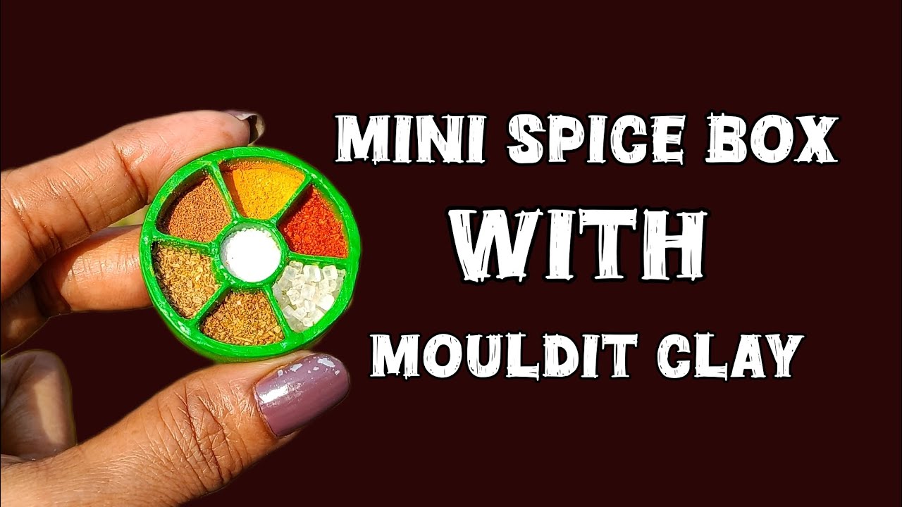 How to make miniature spice box with mouldit clay || easy and simple ...