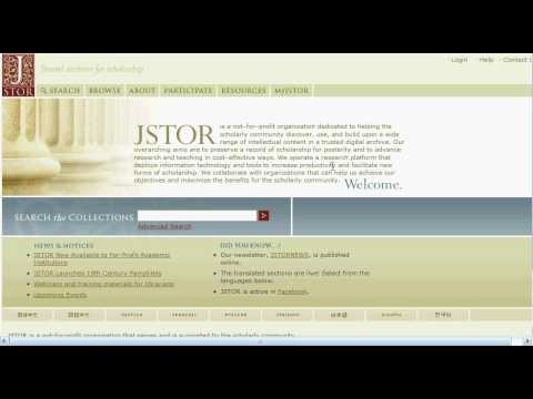 Database Tutorial- JSTOR - YouTube