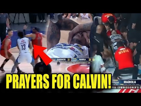Calvin Abueva was KNOCKED DOWN after he suffered an elbow from ...