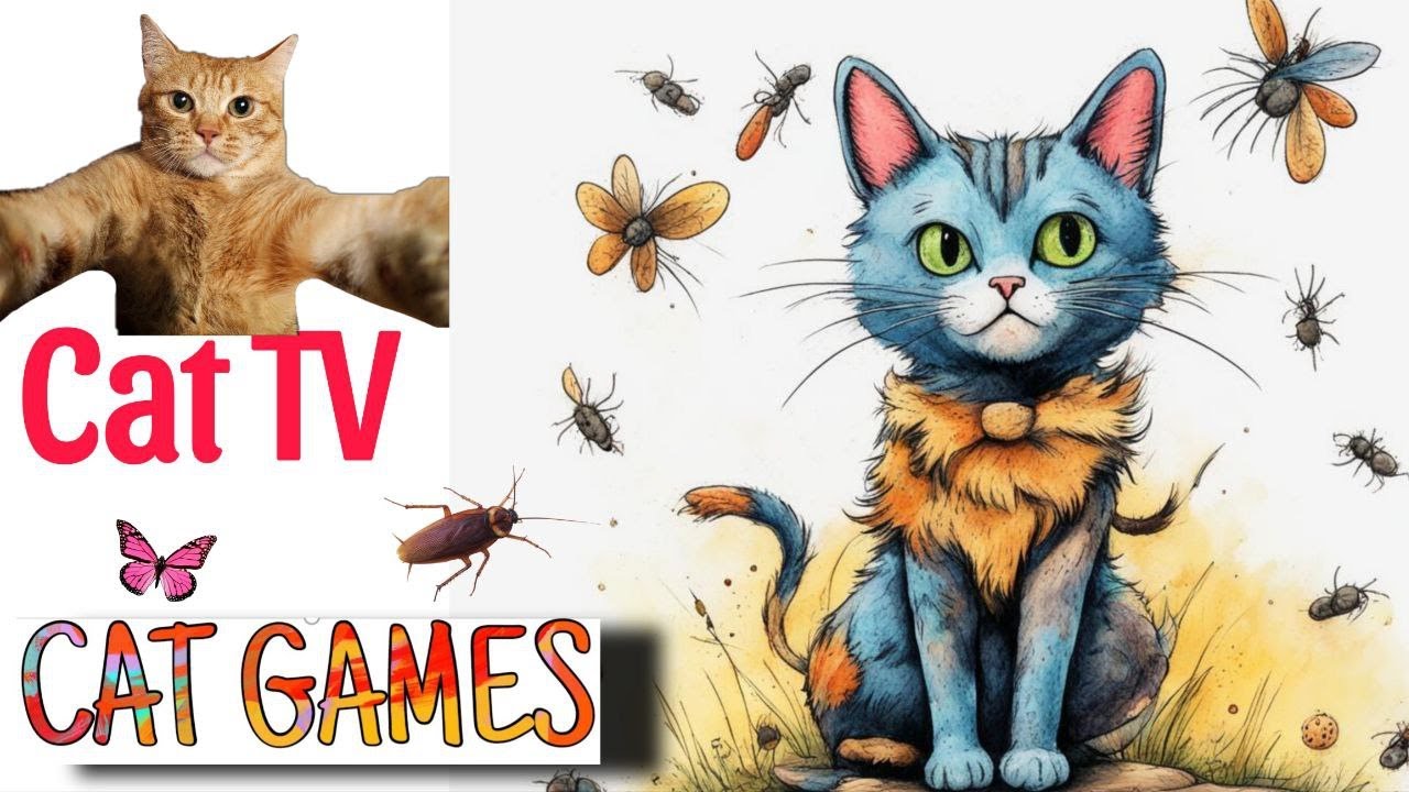 Cat TV for Cats to watch Games on screen 😺🪲 Compilation Fun Cat Video ...