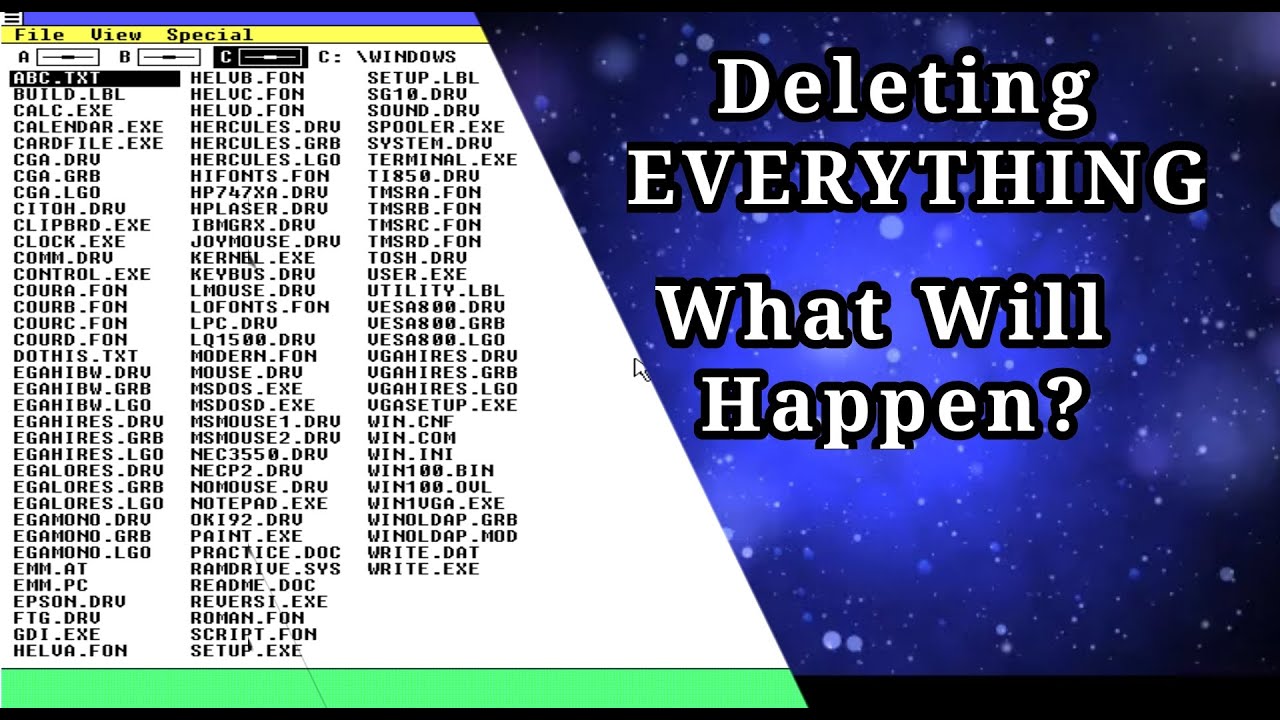 Deleting EVERYTHING in Windows 1.0 - YouTube