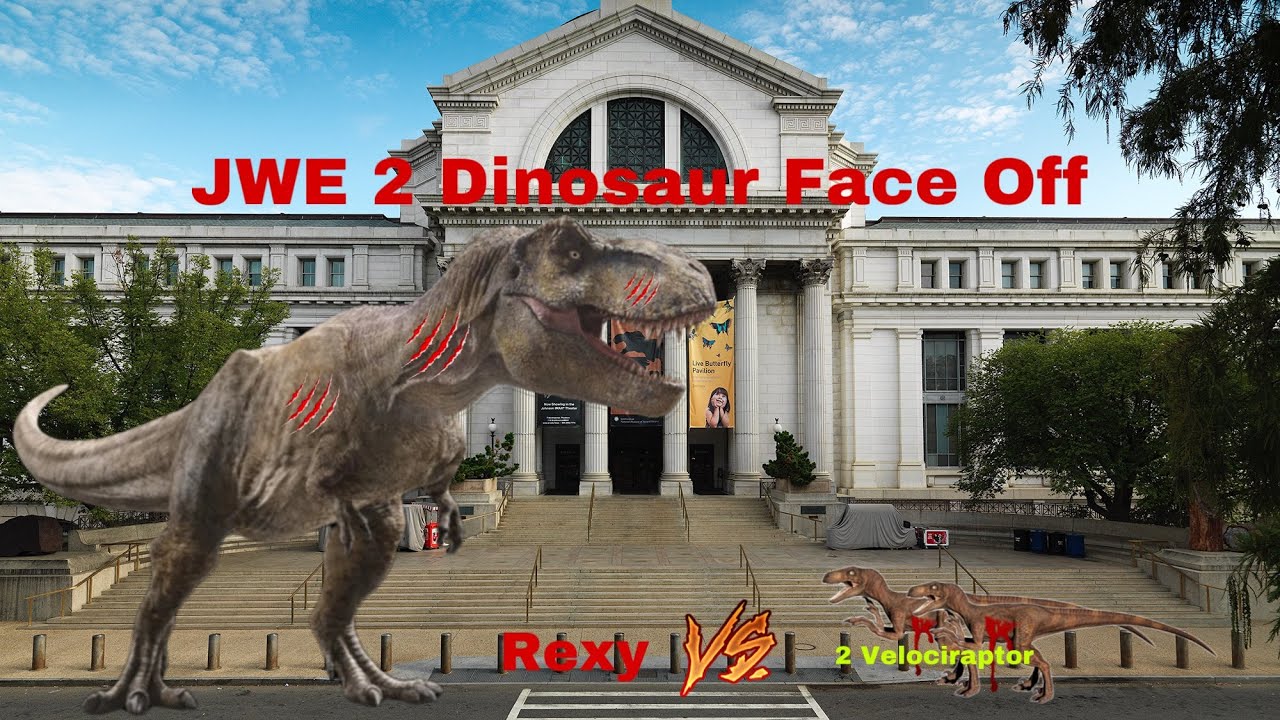 JWE 2 Dinosaur Face Off Rexy 2022 vs 2 Velociraptor 1993 2023 - YouTube