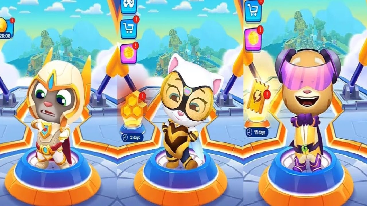 TALKING TOM HERO DASH NEW UPDATE New Platinum Tom Hero VS QUEEN BEE ...