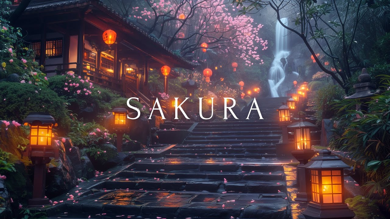 Chill out under Sakura and Waterfall｜Japanese Zen Music｜Koto, Flute ...